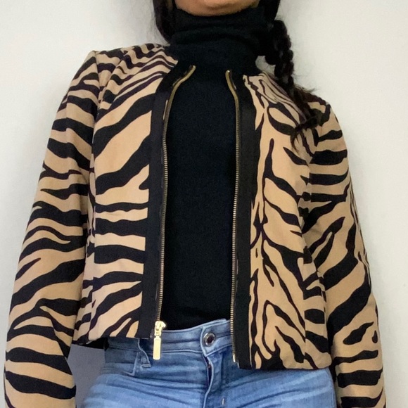 Chico's | Jackets & Coats | Chicos Animal Print Short Jacket | Poshmark